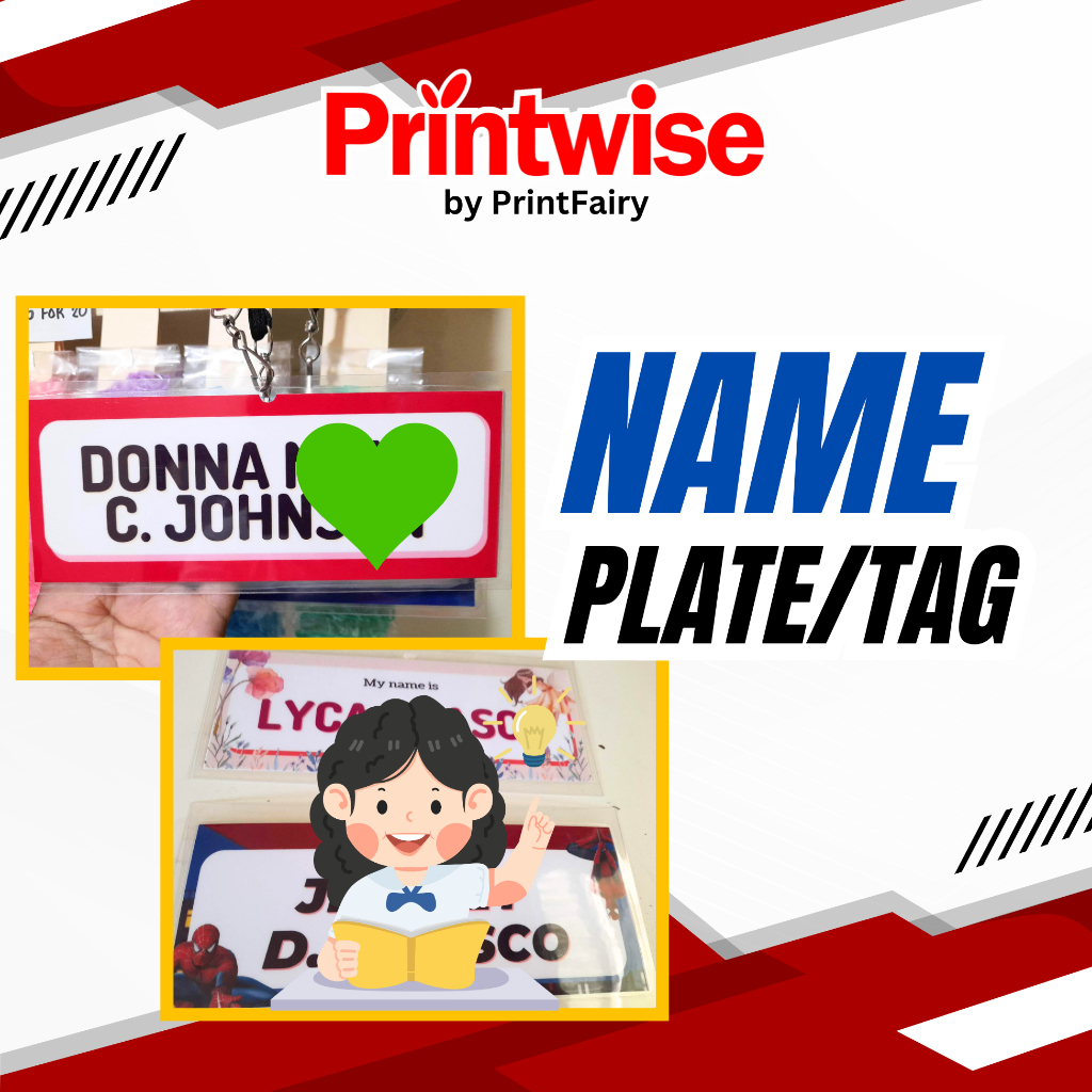 PRINTaFAIRY Customized LAMINATED Name Tag / Name Plate FREE LAYOUT ...