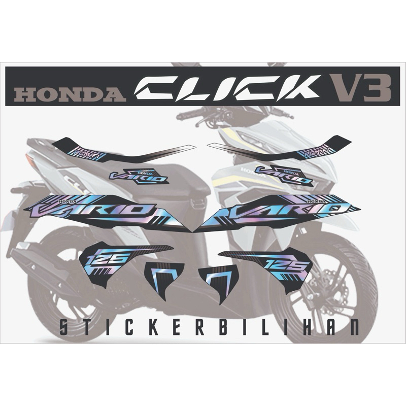 Honda Click V3 Vario Decals Holographic | Shopee Philippines