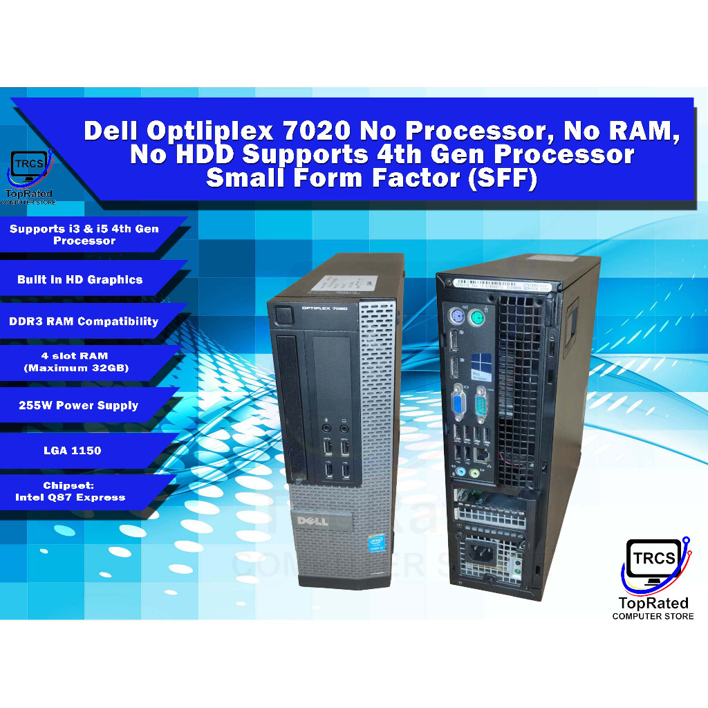 Desktop Computer Dell Optiplex 7020 (SFF) No Processor, No RAM, No HDD ...