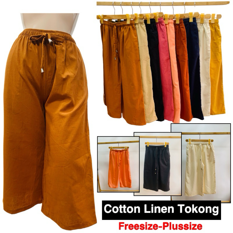 Tokong for women 3/4 bottom with pocket wide leg pants candy pants ...