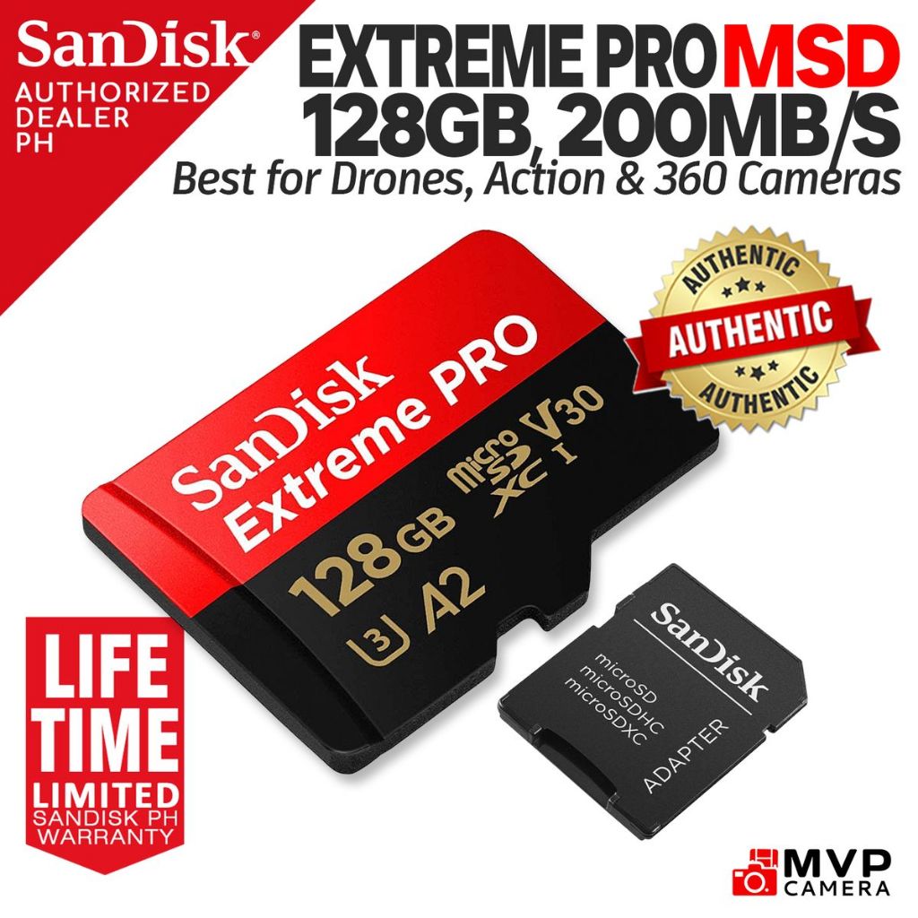 [NEW 200MB/s] SanDisk Extreme PRO 128GB micro SD MSD SDXC SDSQXCD-128G-GN6MA w/ Adapter MVP ...
