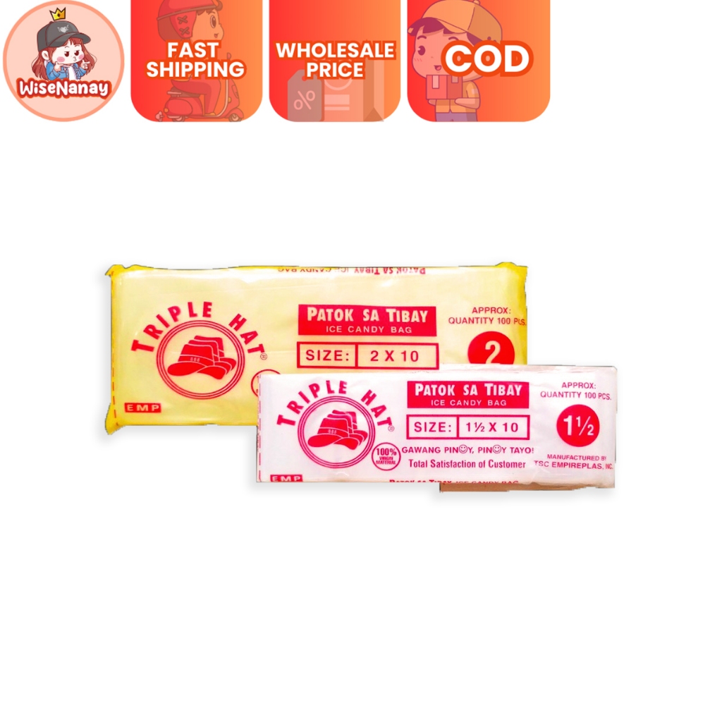 WiseNanay 100 Pieces Ice Candy Wrappers - Disposable Plastic Bag ...