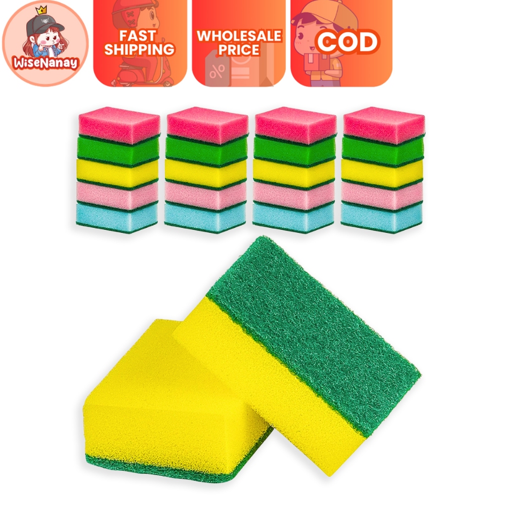 WiseNanay Colored Sponge - Heavy Duty Scouring Pad | Shopee Philippines