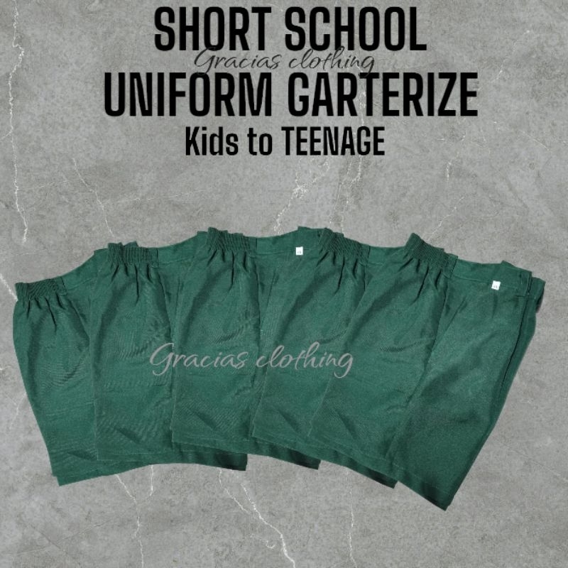 BATTLE GREEN SHORTS FOR SCHOOL UNIFORM/GARTERIZE SHORT/ KIDS BOY SHORT ...