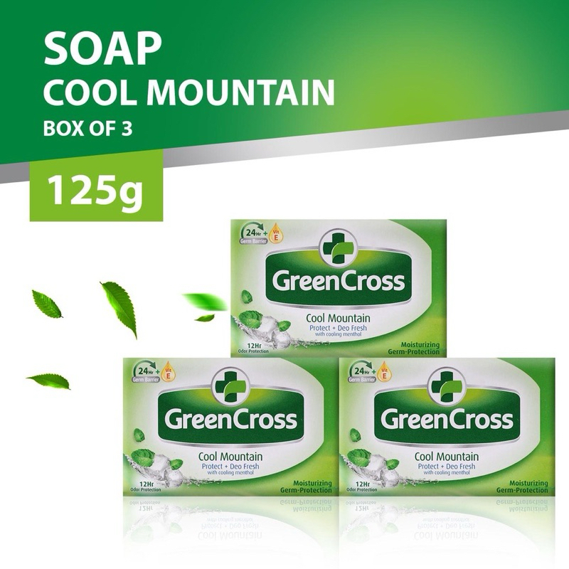 Green Cross Soap 3Pcs 125g Cool Mountain, Clear Radiance, Aqua Clean ...