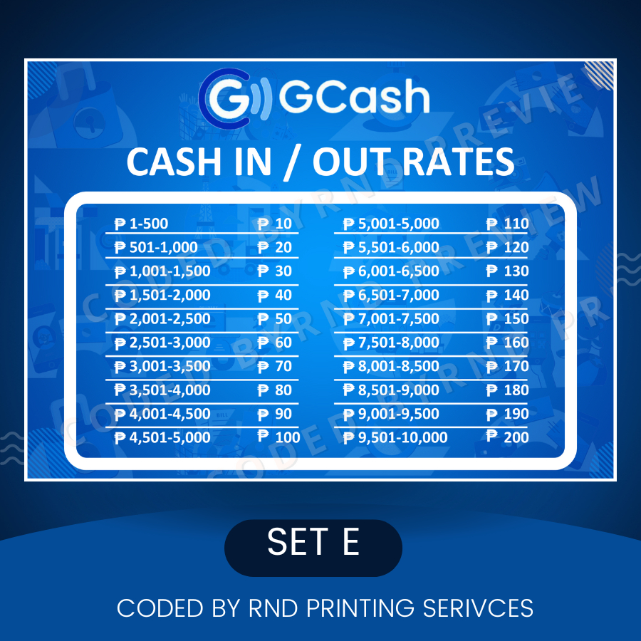 GCASH CASH IN CASH OUT AND RATES SINTRA BOARD | Shopee Philippines