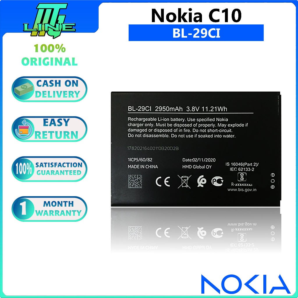 Original Nokia C10 Battery BL-29CI 2950mAh Capacity | Shopee Philippines