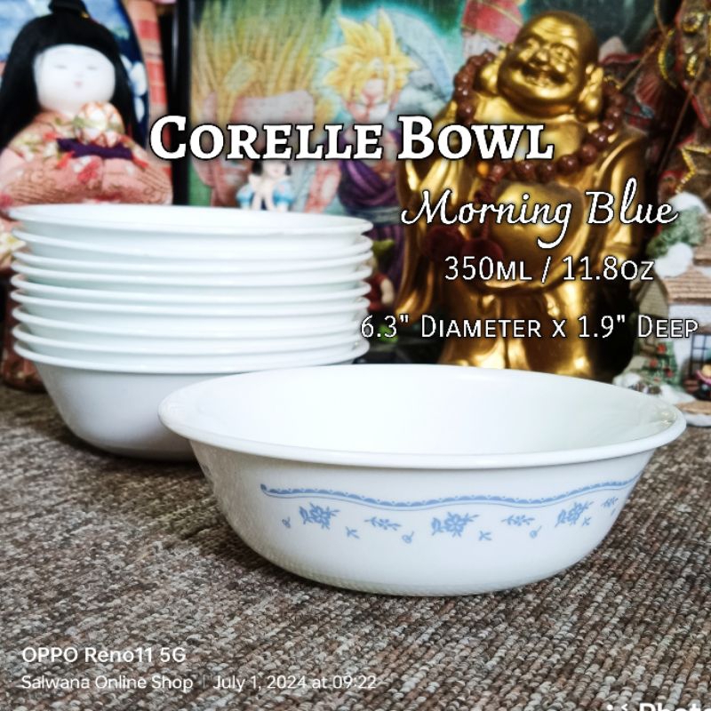 6.3" CORELLE BY CORNING USA MICROWAVABLE BOWL • MORNING BLUE | Shopee ...