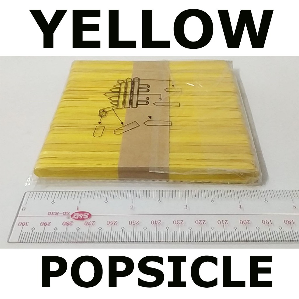POPSICLE STICK YELLOW COLOR ( 1 SET OF 50 PIECES