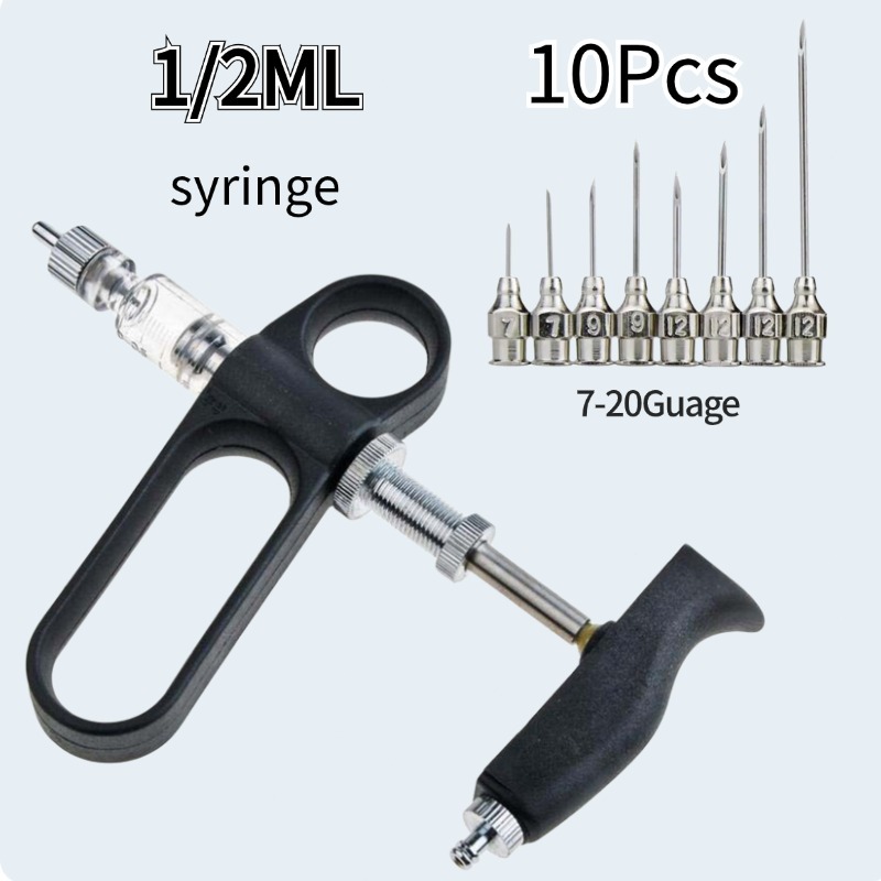 10Pcs veterinary needles auto syringe for pig adjustable injection for ...