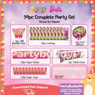 54pc Barbie Complete Package Set Spoon Fork Plate Cup Lootbag ...