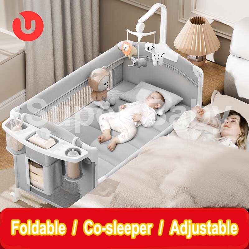 Baby Crib With Mosquito Net Foldable 2 layer Co-sleeper Baby Rocking ...