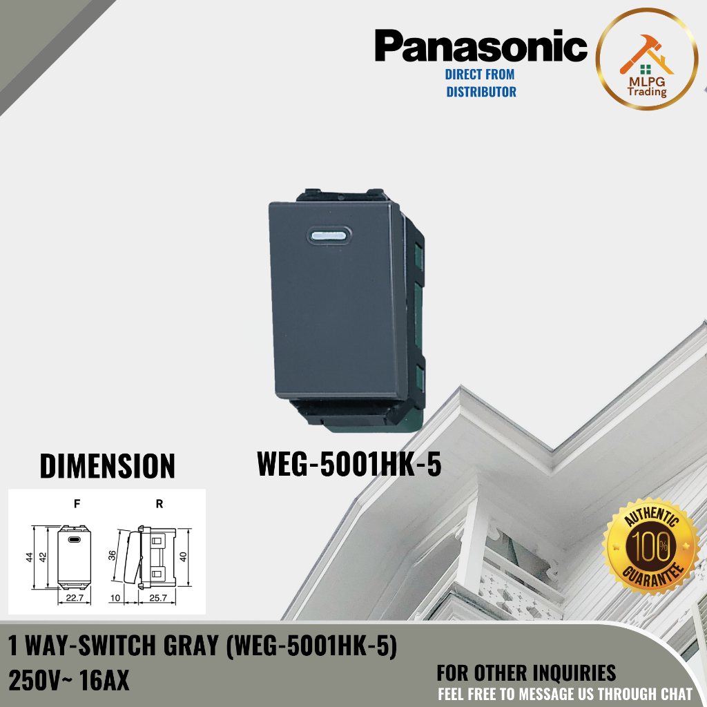 Panasonic Full Color Wide Series Switch (Gray) - WEG5001HK-5 | Shopee ...