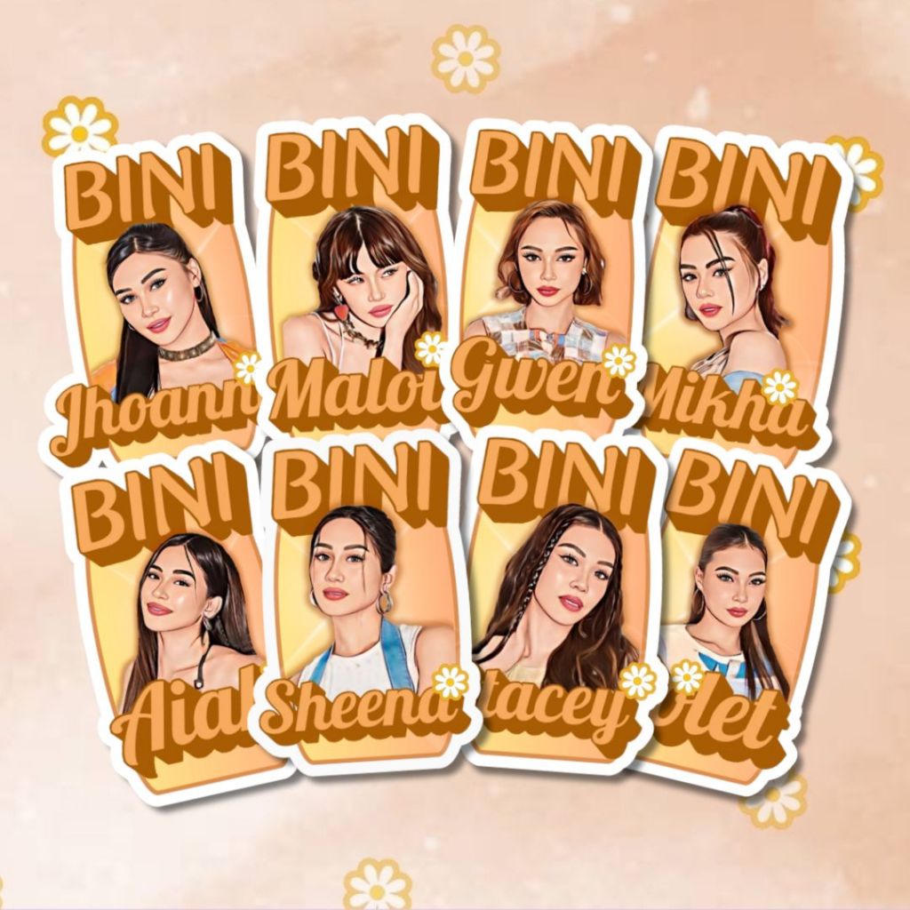 BINI Pantropiko Sticker Set | Waterproof Holographic Glitter Finish ...