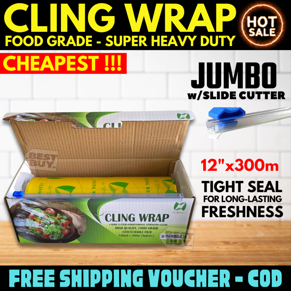 Plastic Food Wrap Food Grade Cling Wrap Food Packaging (with Easy Cut ...