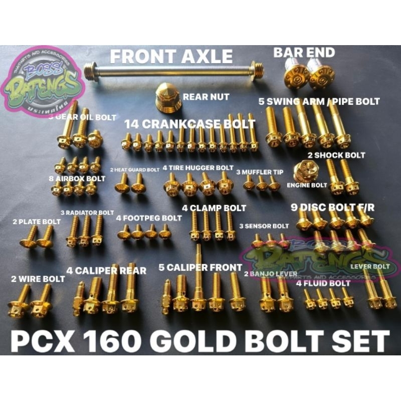PCX 160 GOLD FLOWER TYPE BOLT SET | Shopee Philippines