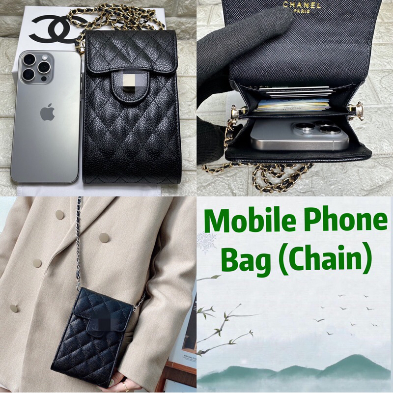 Mobile Phone Bag (sling bag-chain) with box dust bag #1 | Shopee ...