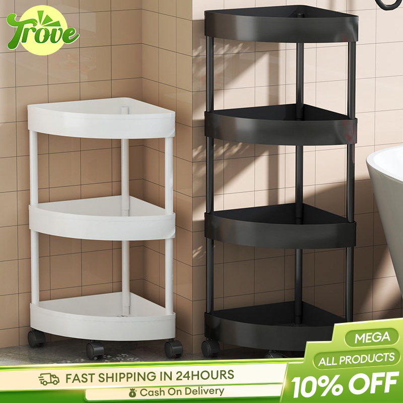 Trove 3/4/5 Layer Bathroom Corner Shelf Shower Organizer Rack With ...