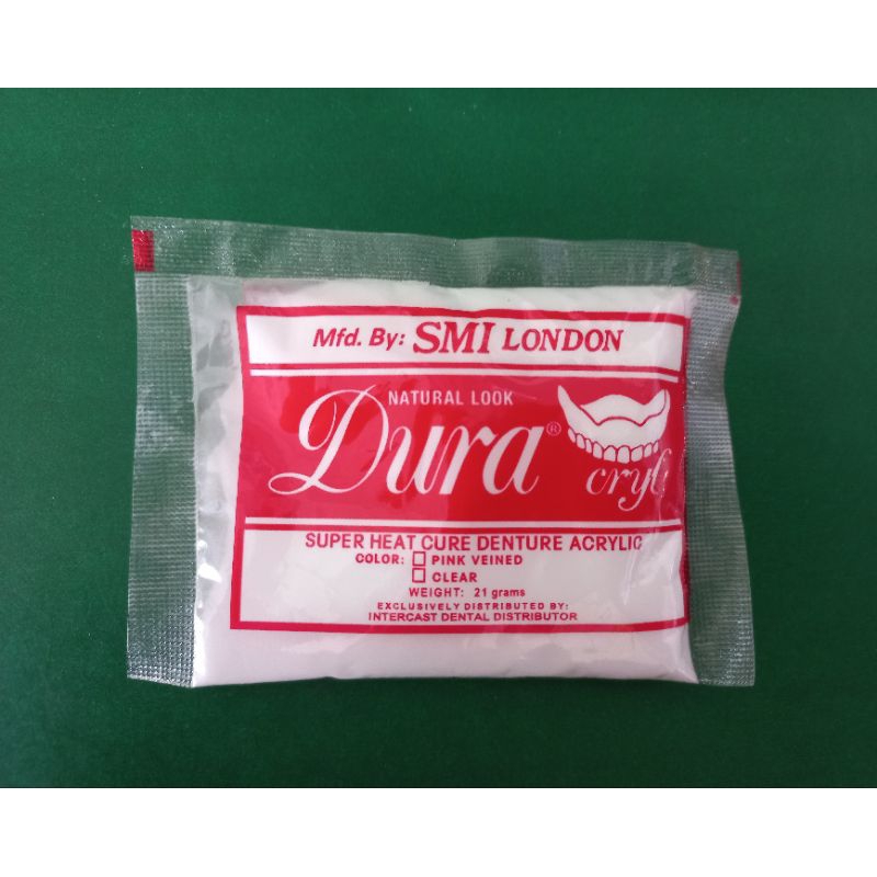 Dura HEAT CURE Denture Acrylic Powder CLEAR (sold per piece) | Shopee ...