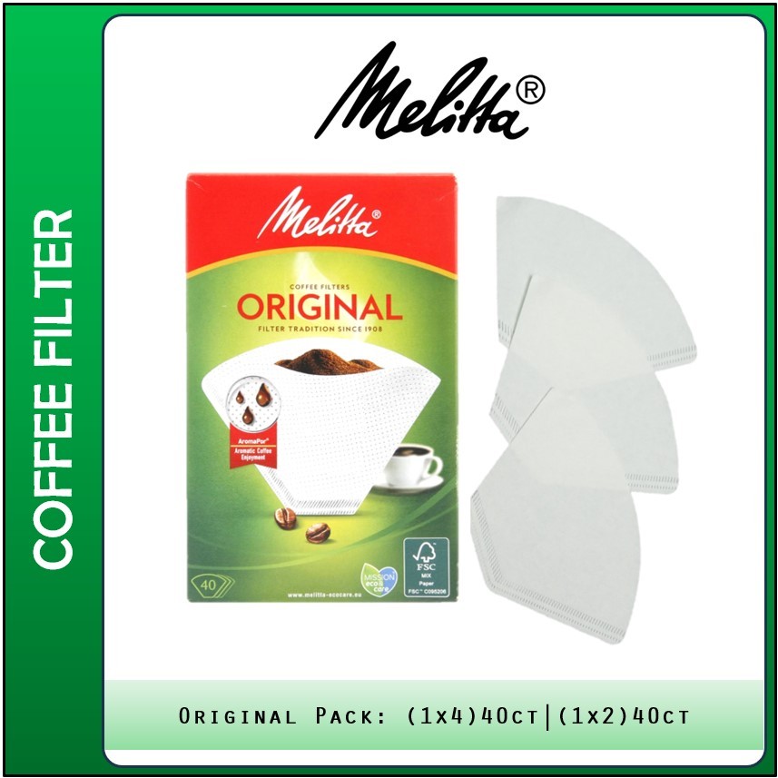 MELITTA Disposable Coffee Filters Cone Style 1x4 (8-12 cups) 1x2 (4-6 ...