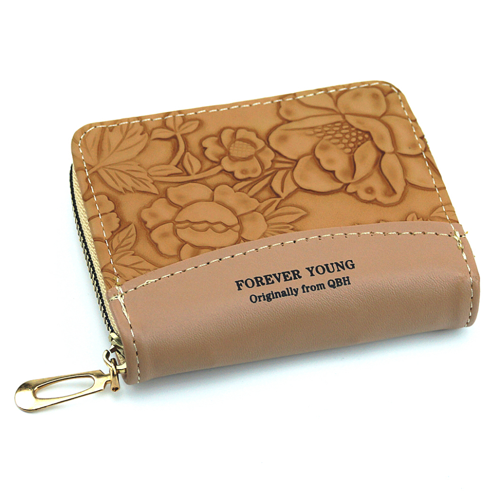 Korean Forever Young 3D Relief Floral Texture Design Cute Mini Wallet ...