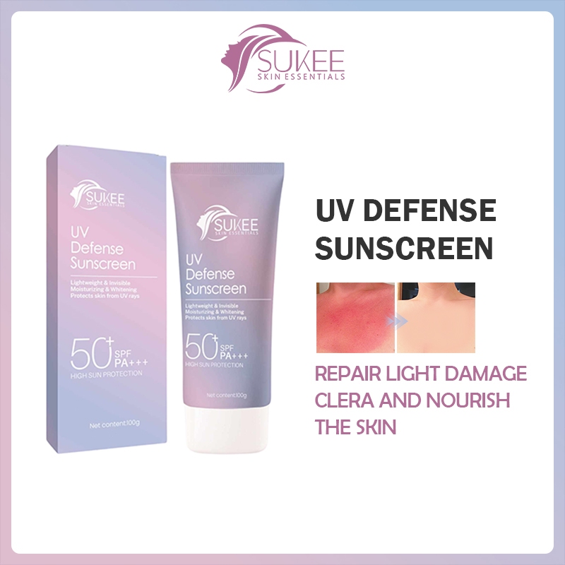 [SUKEE] UV Defense Sunscreen SPF 50 PA+++ Rich In Niacinamide Sunscreen 100g | Shopee Philippines