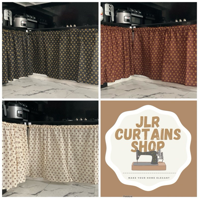 LV Kitchen Sink Curtain | Geena Fabric | Lababo Size | 60x30 inches ...