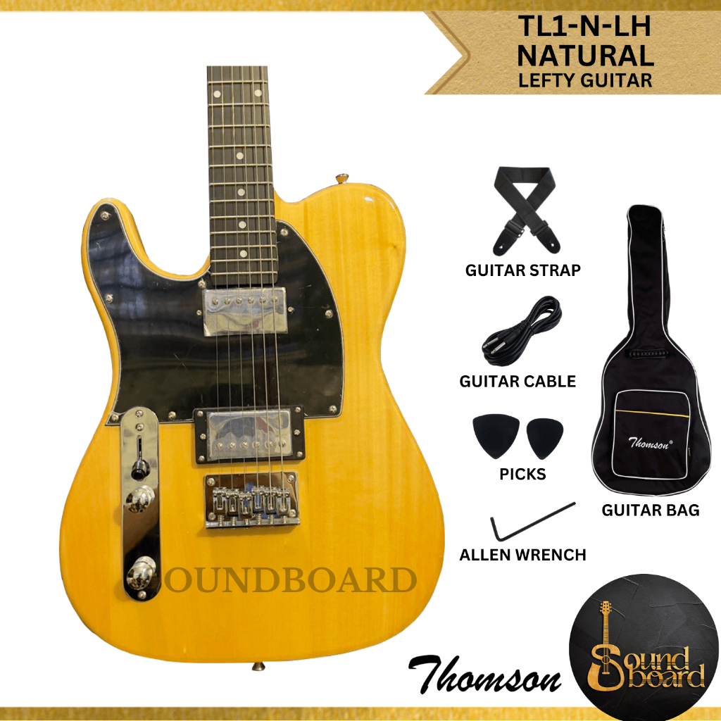 Thomson TL1-N-LH Left Handed Telecaster Electric Guitar with Dual ...