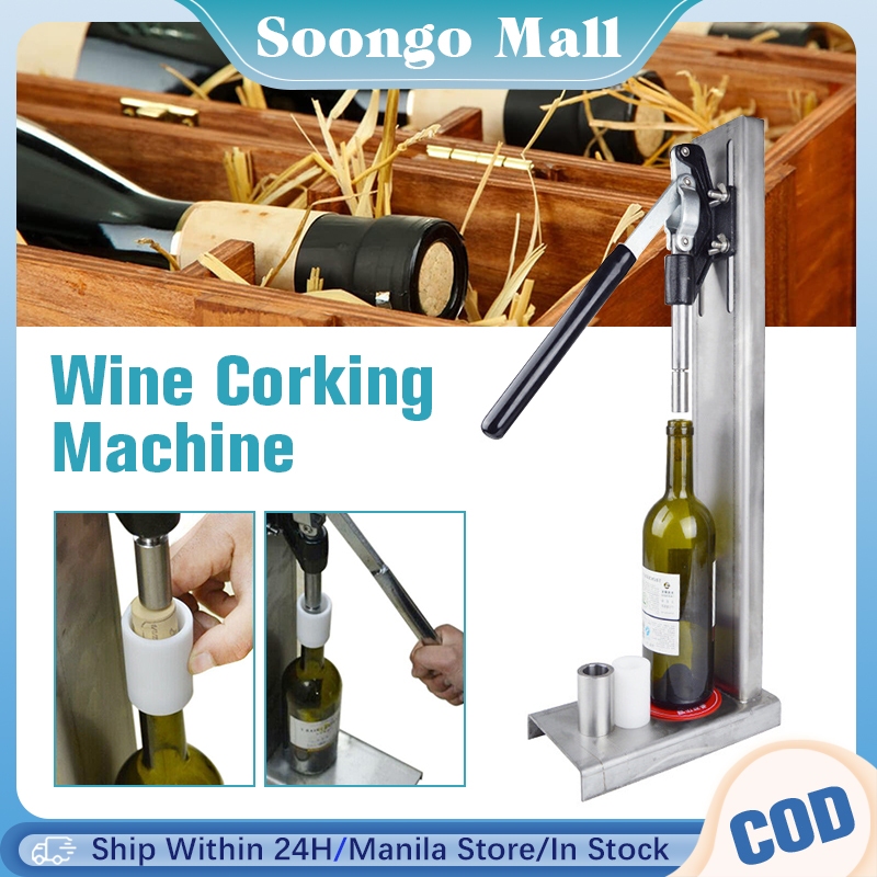 Stainless Steel Manual Plug Press Wine Corker Tool Brewed Wine Bottle ...