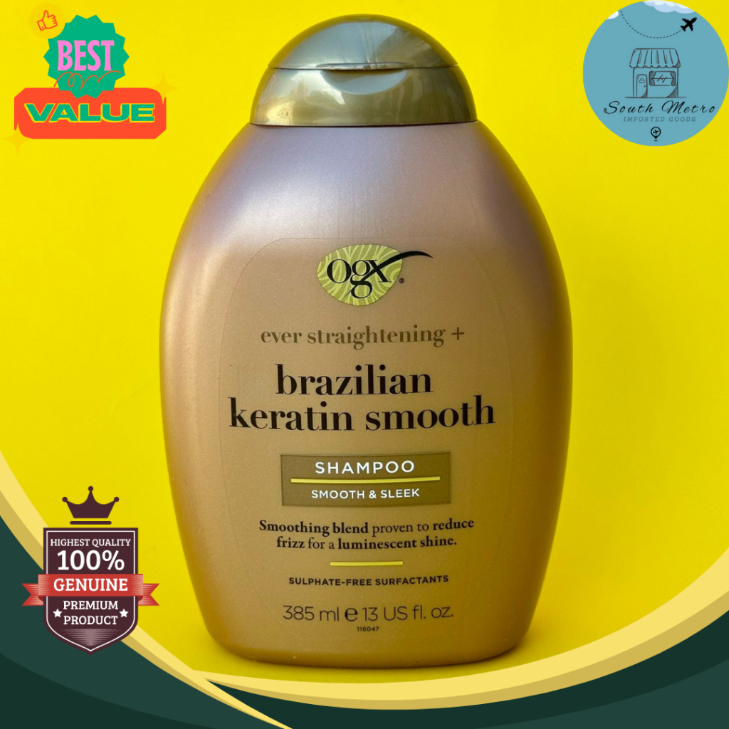 OGX Brazilian Keratin Shampoo Ever Straightening+ 385mL | Shopee ...