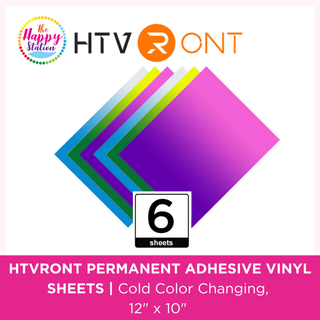 HTVRONT | Permanent Adhesive Vinyl Sheets, Cold Color Changing, 12" x ...