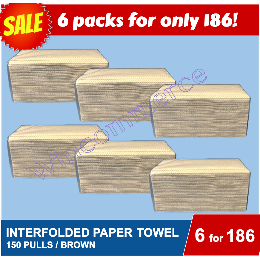 6 PACKS Interfolded Paper Towel Tissue 150 pulls [Paper Towel / Pull up ...