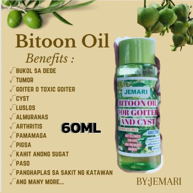 bitoon oil 60ml for cyst,goiter,and many more benefits | Shopee Philippines