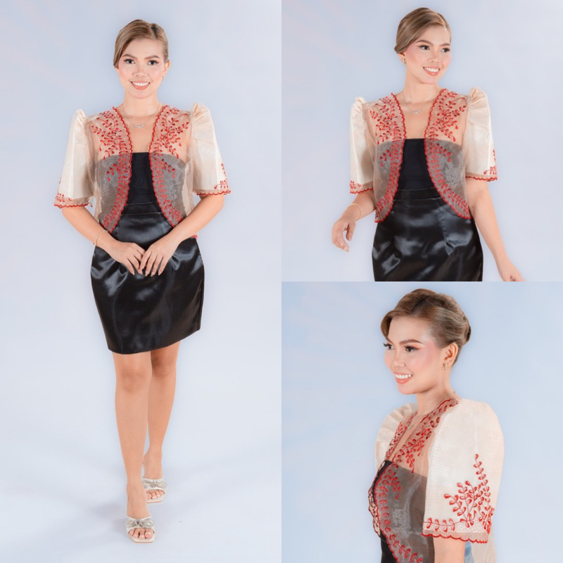 Bolero Scallop Modern Filipiniana with Burda | Shopee Philippines