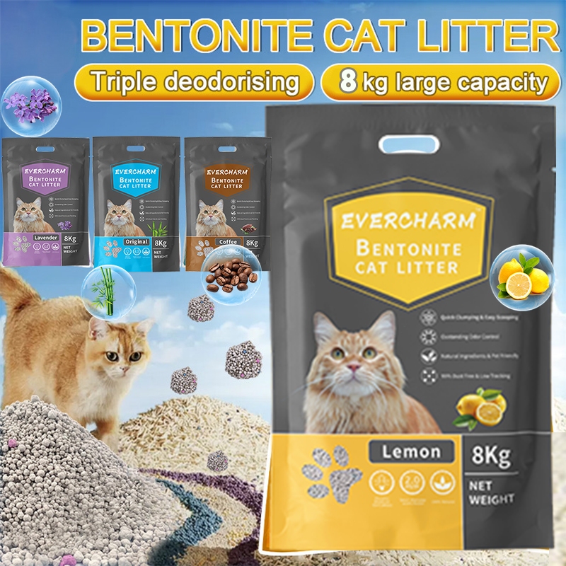 10L/8KG Bentonite Cat litter food grade high absorption odor control ...