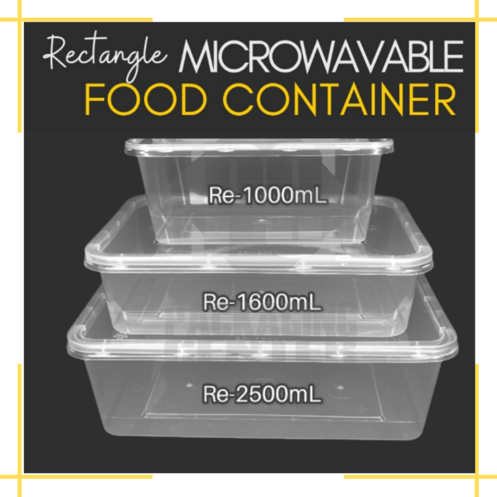 Rectangle Microwavable Food Container RE1600 RE2500 Big Size Party ...