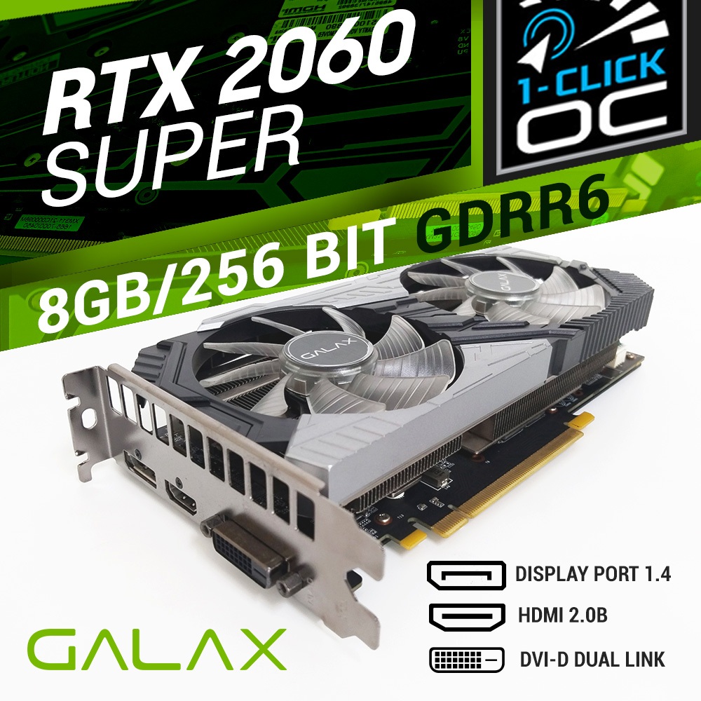 [GAMING] GALAX RTX 2060 SUPER 8GB GDDR6 256-bit Video Card - 1-Click OC ...