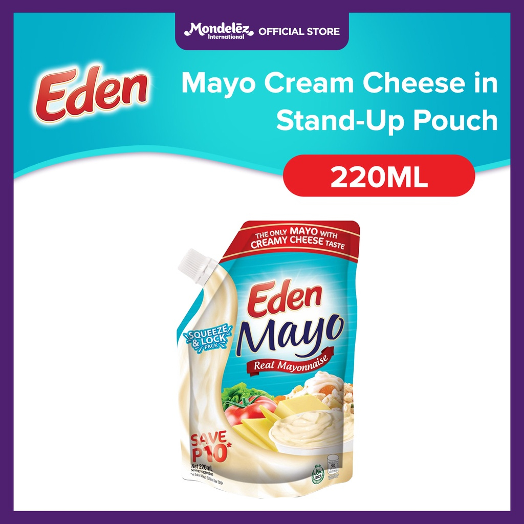 Eden Mayo Pouch - Real Mayonnaise with Cream Cheese Flavor 220ml Rich, Creamy, Savory Spread ...