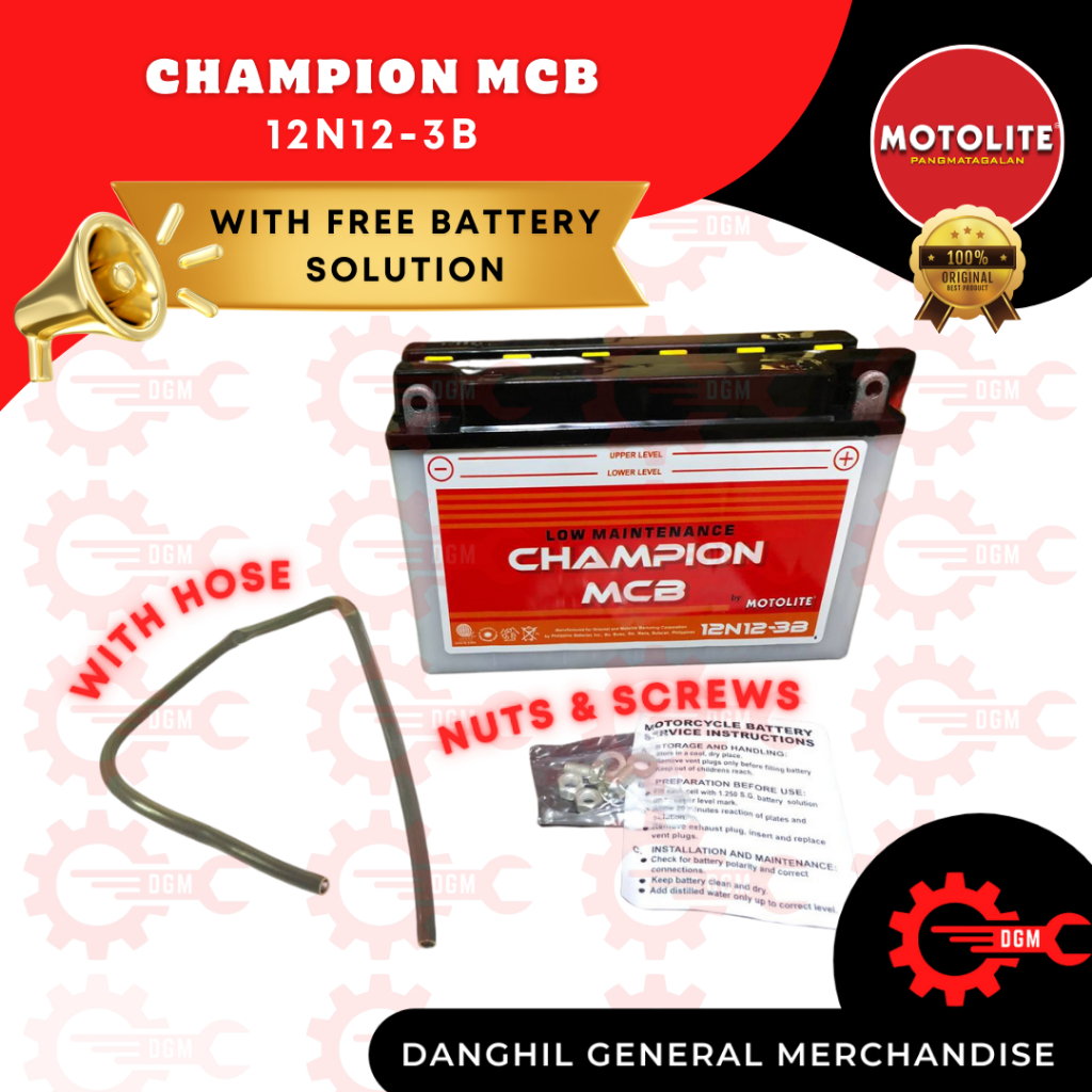12N12-3B Motolite Champion Battery | Shopee Philippines