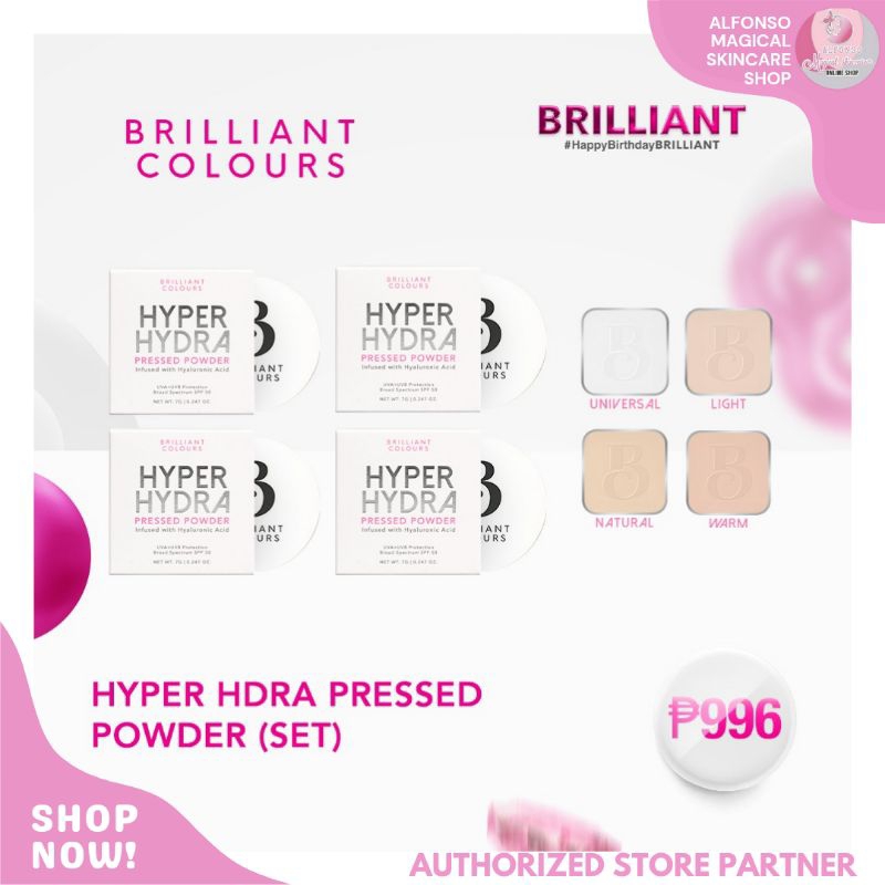 BRILLIANT COLOURS HYPER HYDRA PRESSED POWDER | Shopee Philippines