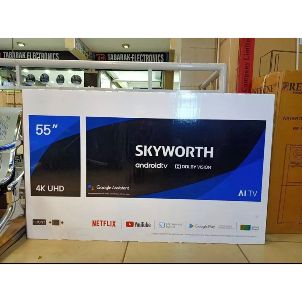 New Skyworth 55 inches 4K Al smart TV Android 10.0 | Shopee Philippines