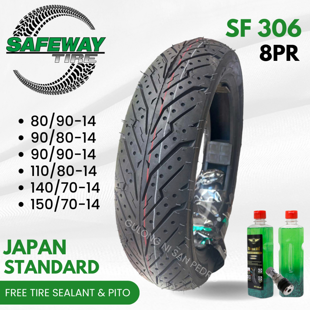 Safeway Tubeless Tire 110/70-13, 130/70-13, 140/70-13, 110/80-14, 90/90 ...
