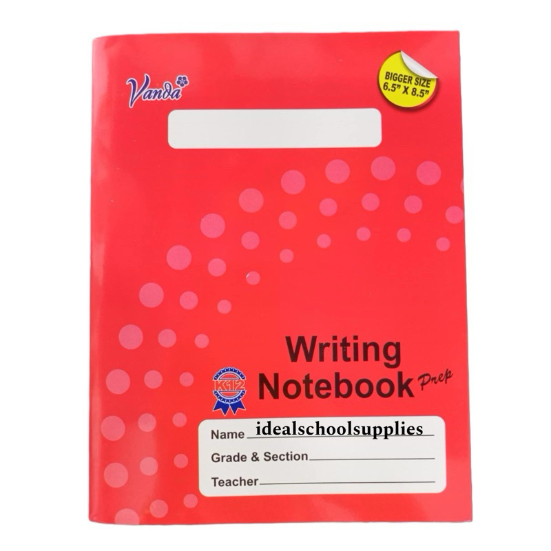 VANDA WRITING NOTEBOOK Prep, Kinder 1,2 80 LEAVES 1pc Without Plastic ...