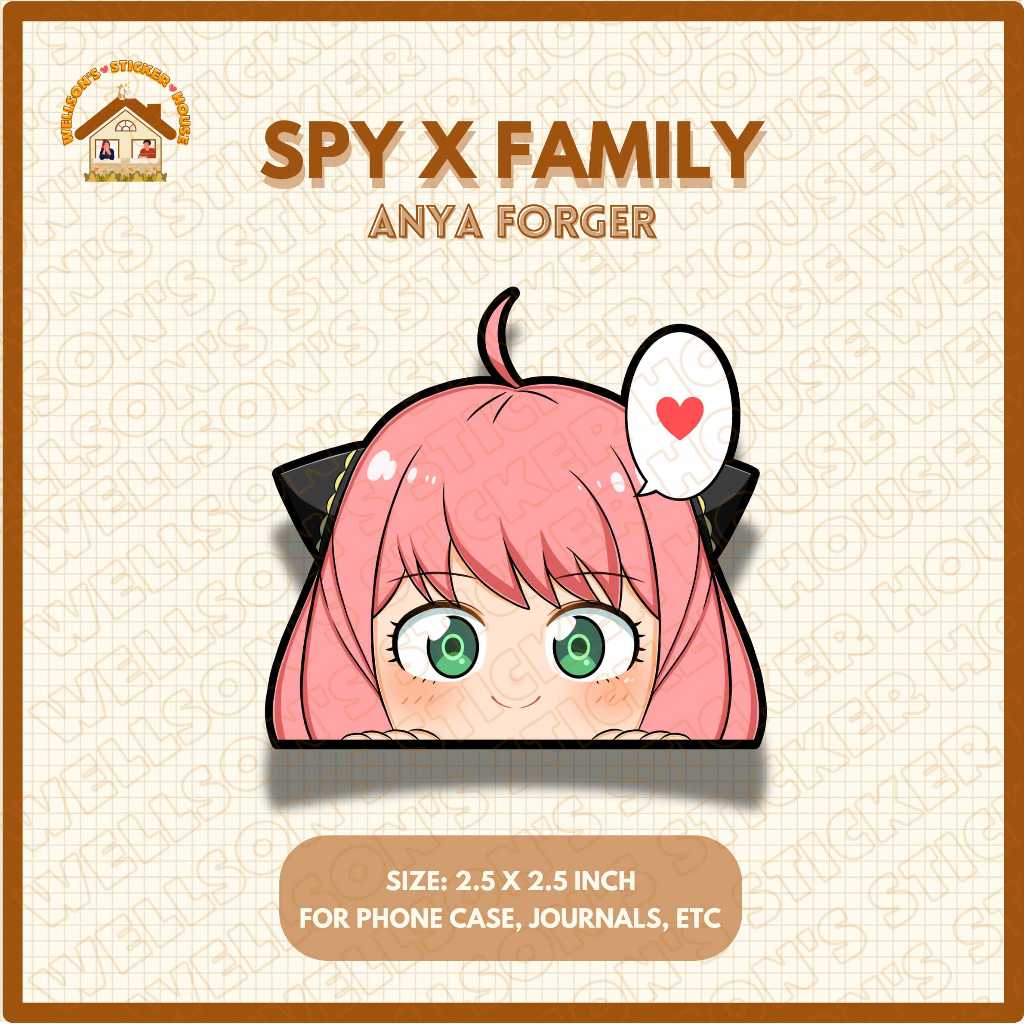 Anime Spy x Family Anya Forger Vinyl Waterproof Glossy Peeker Sticker ...