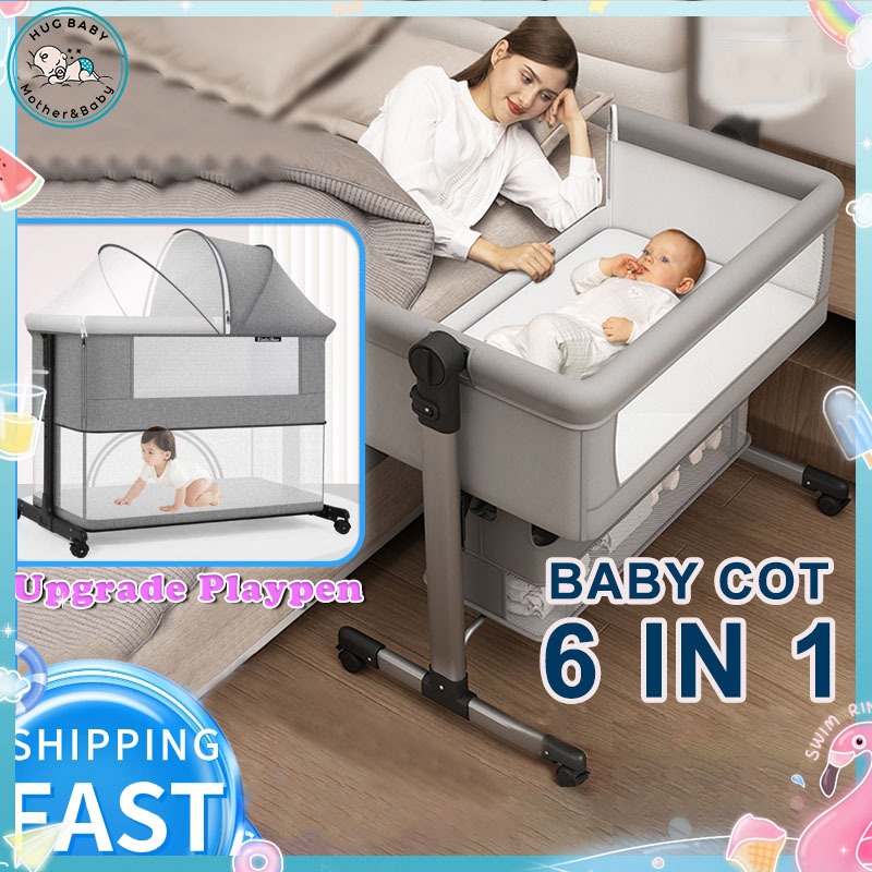 Crib for Baby Large Size BedSide Baby Bed Baby Crib with Mosquito Net ...