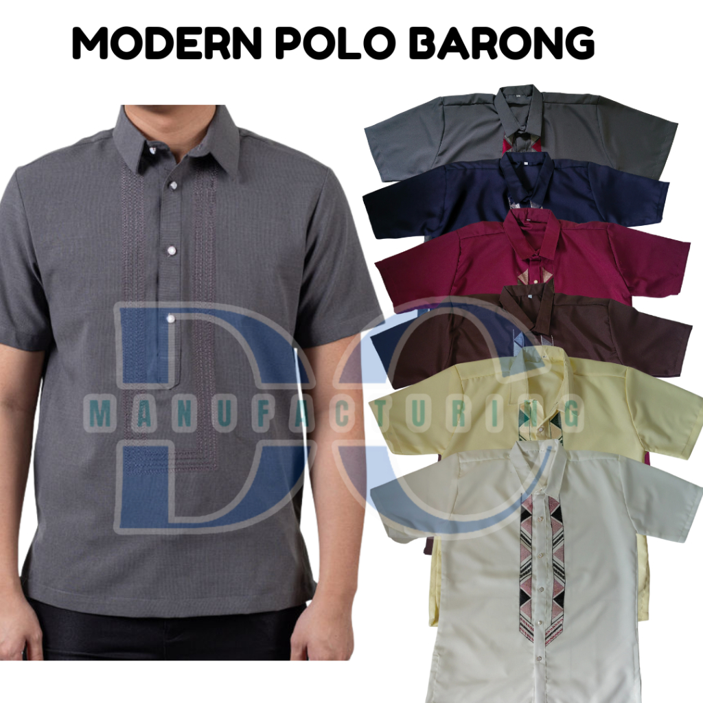 DC Modern Polo Barong Embroid/Polo top for men/Katrina Fabric/Office ...
