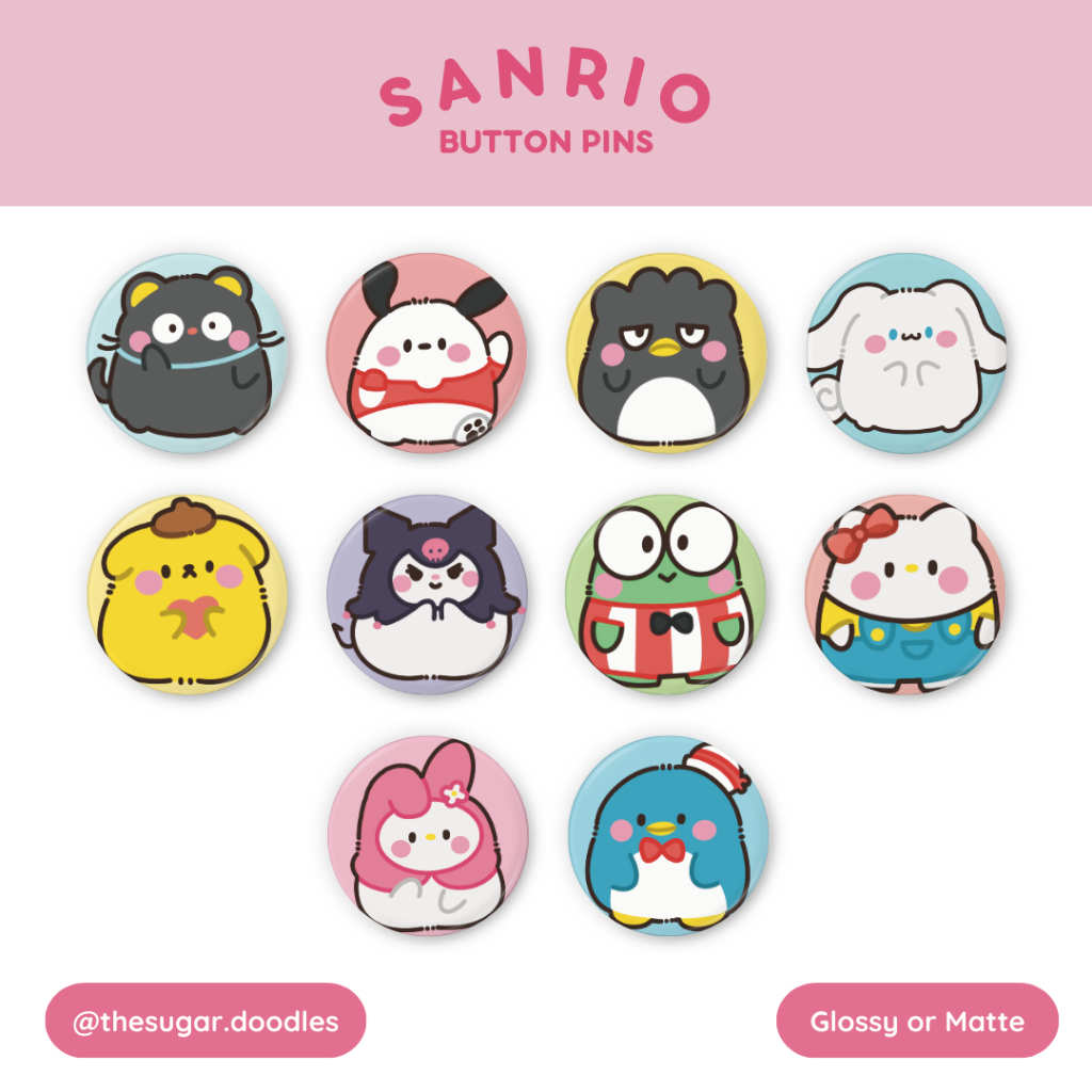 Sanrio Single Button Pin 25mm | Shopee Philippines
