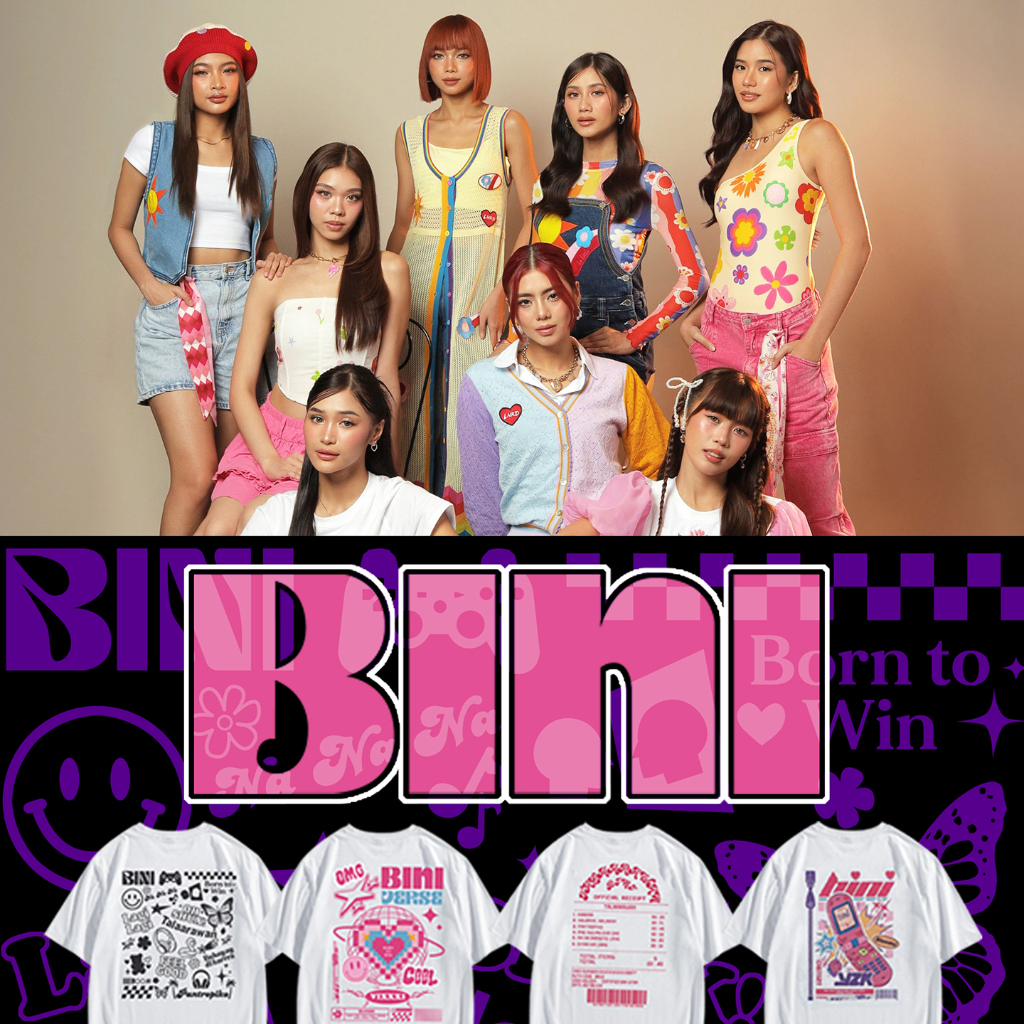 BINI P-pop Idol Group Merch White Tshirt BINIverse Pantropiko ...