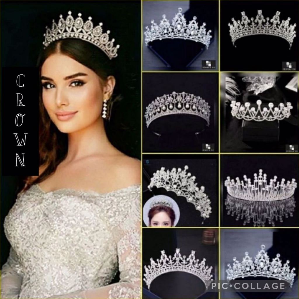 Crystal Bride Wedding Pageant Prom Headdress Crown Debut Tiara | Shopee ...