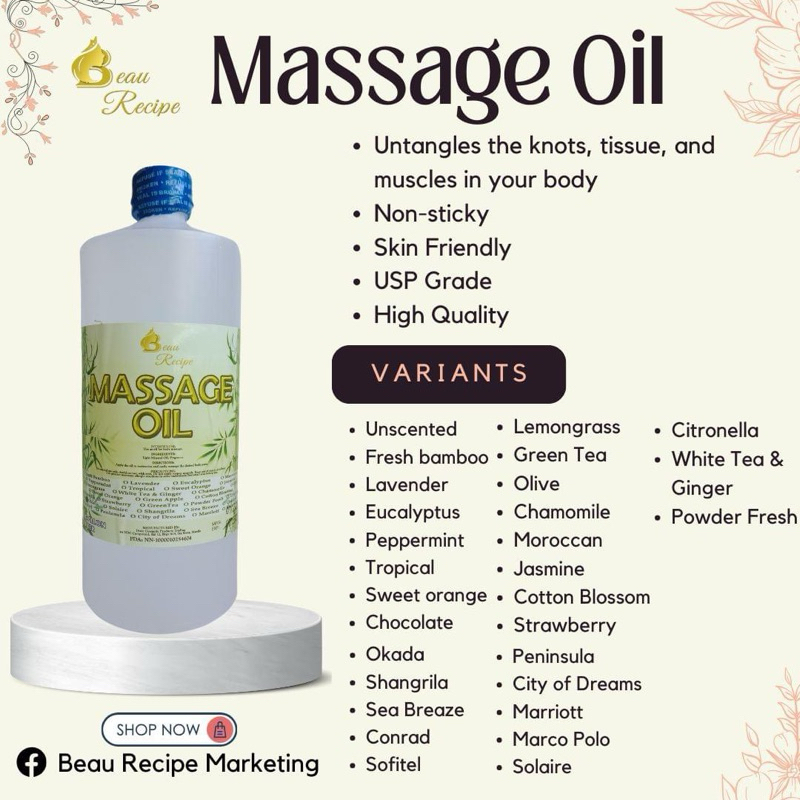 Massage Oil Liter Fda Notified Shopee Philippines
